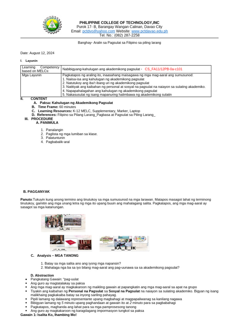 LP - Piling Larang Week 1 | PDF