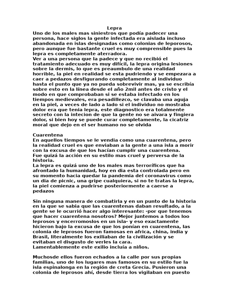 Lepra | PDF | Lepra | Enfermedades y trastornos