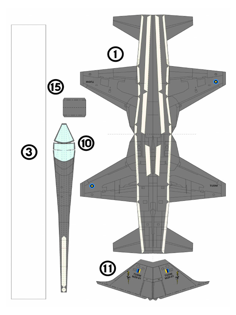 RMAF F5E Squadron 12 All Grey Paper Model (Recolored and Remarked by Foulken) | PDF