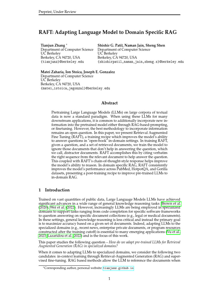 RAFT | PDF | Cognitive Science | Machine Learning