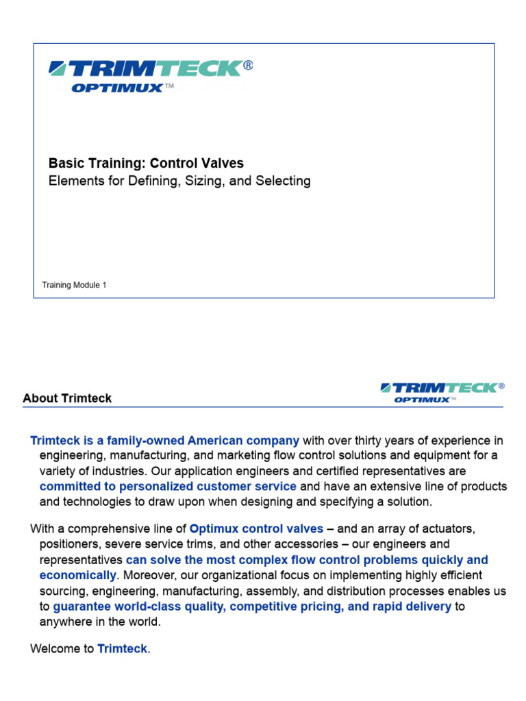 Control Valves Training | PDF | Valve | Actuator