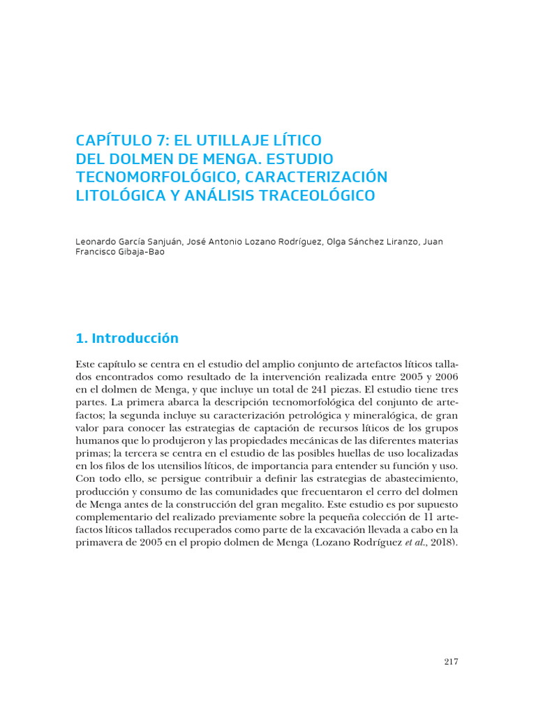 El Utillaje Litico Del Dolmen de Menga | PDF | Edad de Piedra