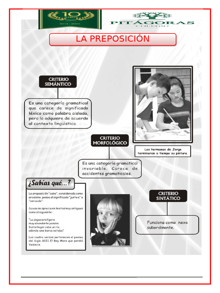 Ejercicios de Preposiciones y Conjunciones | PDF | Preposición y ...