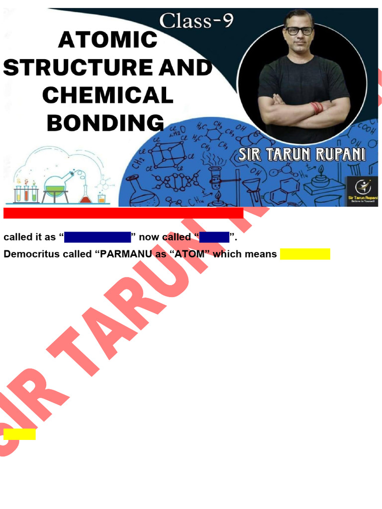 Atomic Structure and Chemical Bonding | PDF | Atoms | Chemical Bond