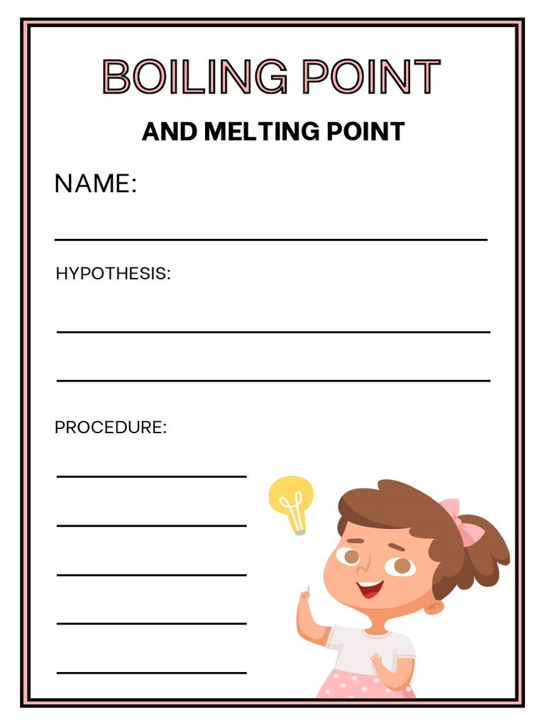 Boiling and Melting Point - Worksheet | PDF | Cooking, Food & Wine ...