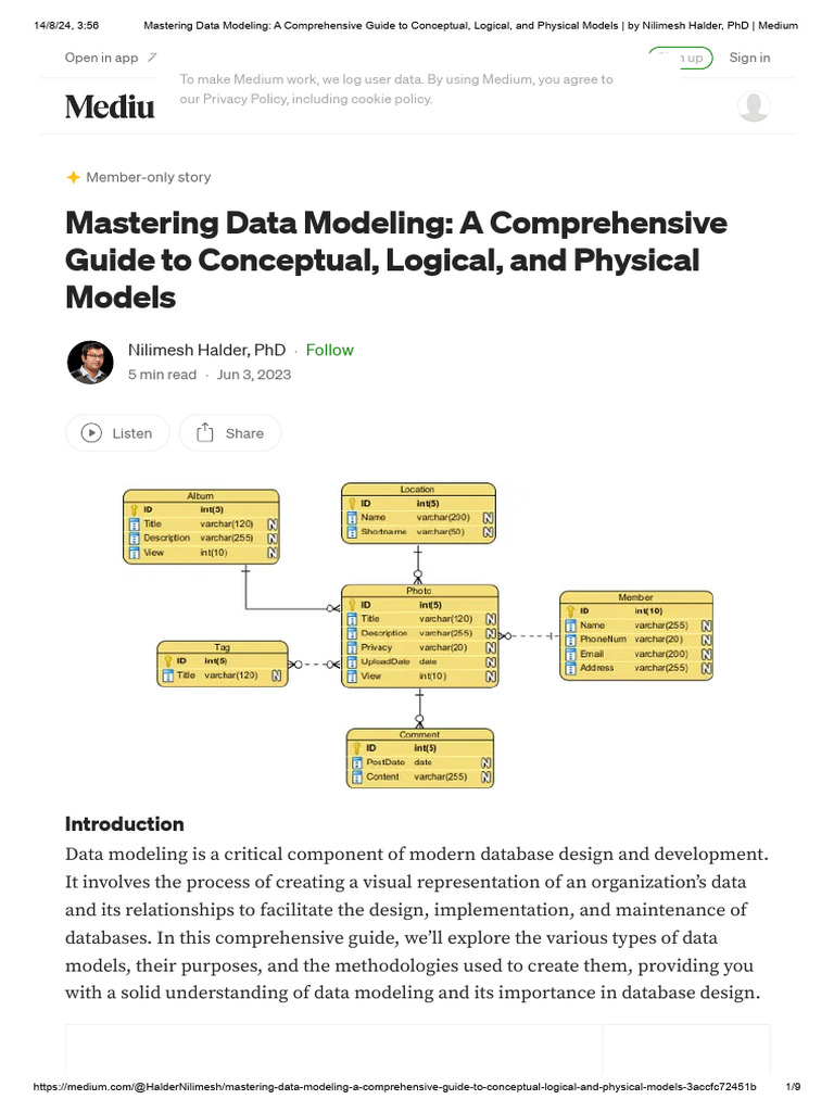 Mastering Data Modeling - A Comprehensive Guide To Conceptual, Logical, and Physical Models - by ...