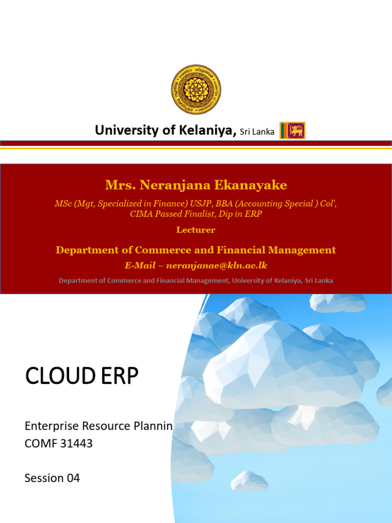 Cloud Erp - 01 - Stud | PDF | Cloud Computing | Enterprise Resource Planning