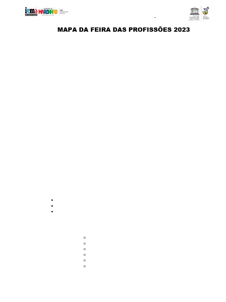 Mapa Da Feira Das Profissões | PDF