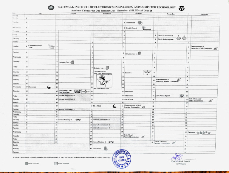 Academic Calendar S.H2 024 (July - Oct) | PDF | Academic Term | Academia