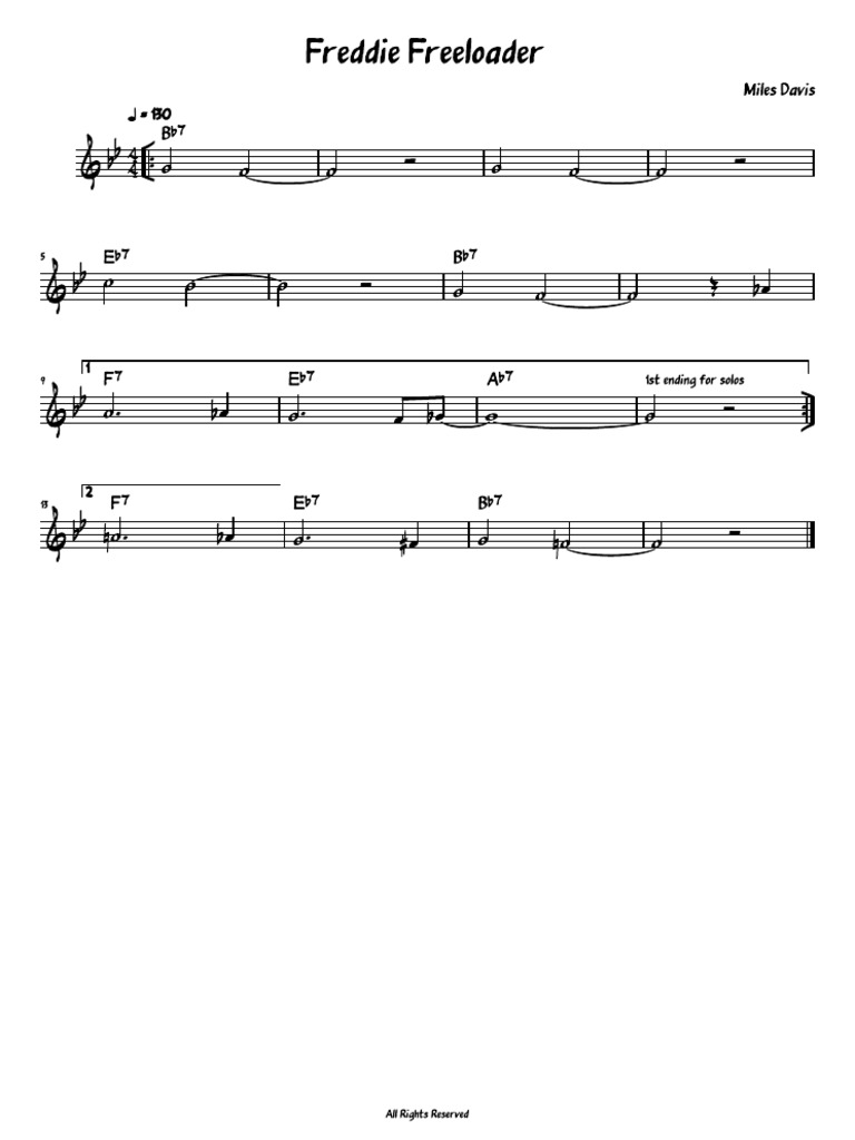 Freddie Freeloader (Lead Sheet) | PDF