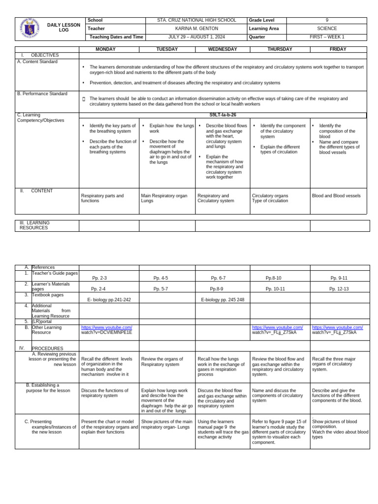 SCI 9 - Q1 Week 1 | PDF | Dominance (Genetics) | Heredity