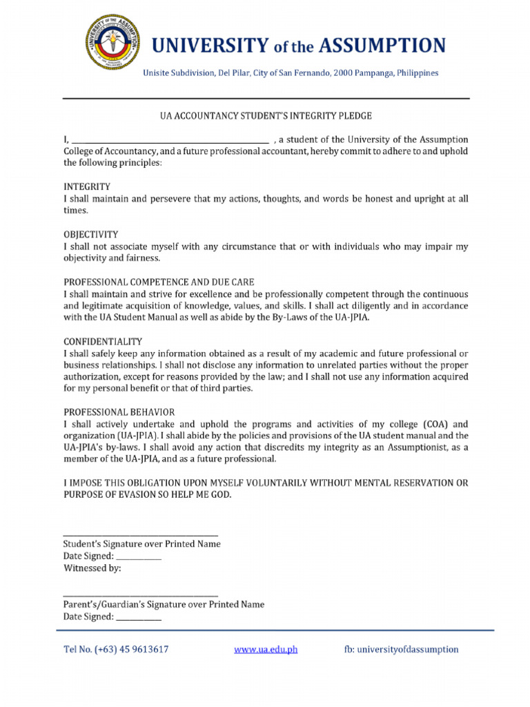 Integrity Pledge | PDF