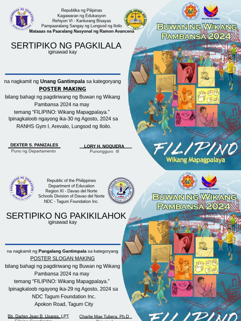 Certificate Sa Mga Kalahok | PDF