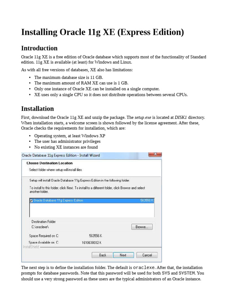 Instalacion_Oracle11gXE_Windows | PDF | Databases | Database Transaction