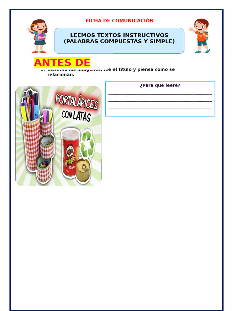 1 Ficha Comu Leemos Texto Instructivo | PDF