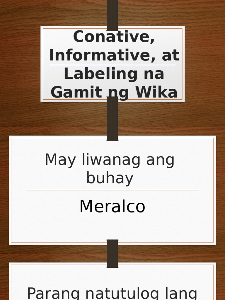 Conative, Informative, at Labeling Na Gamit | PDF