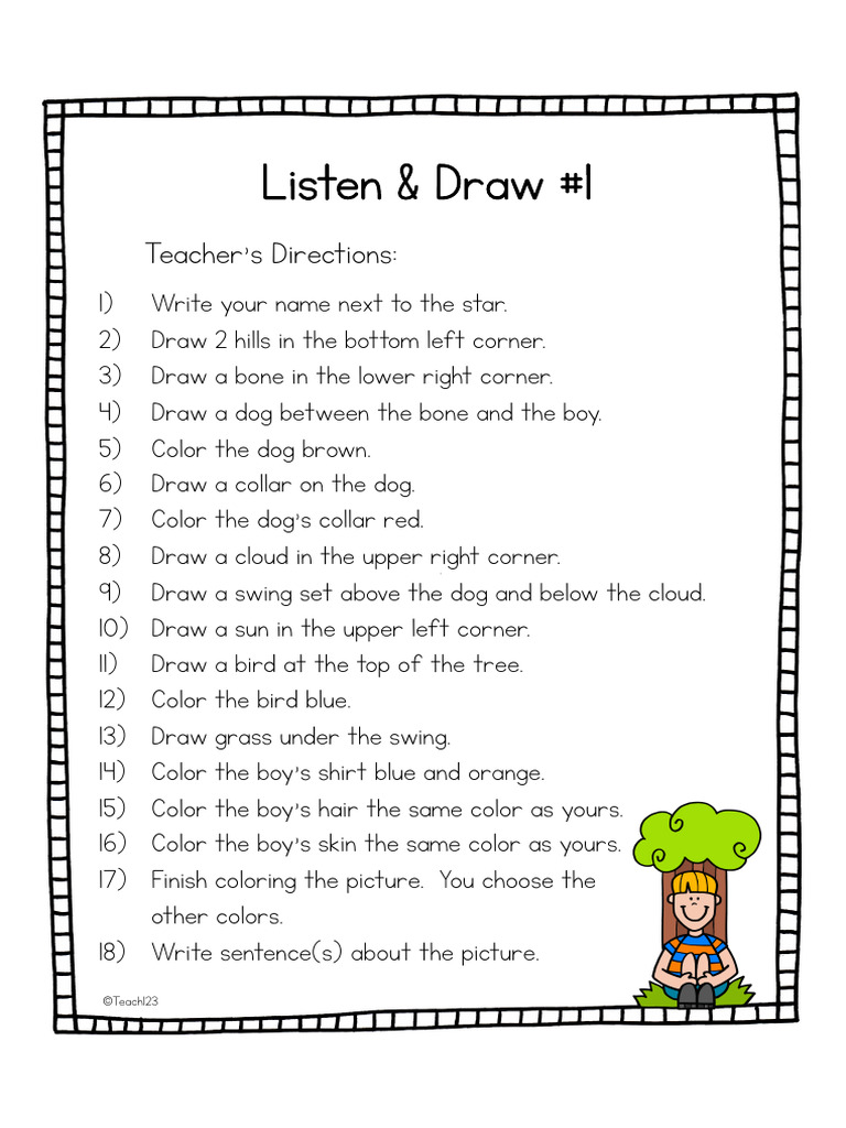Listen and Draw Activity Guide | PDF