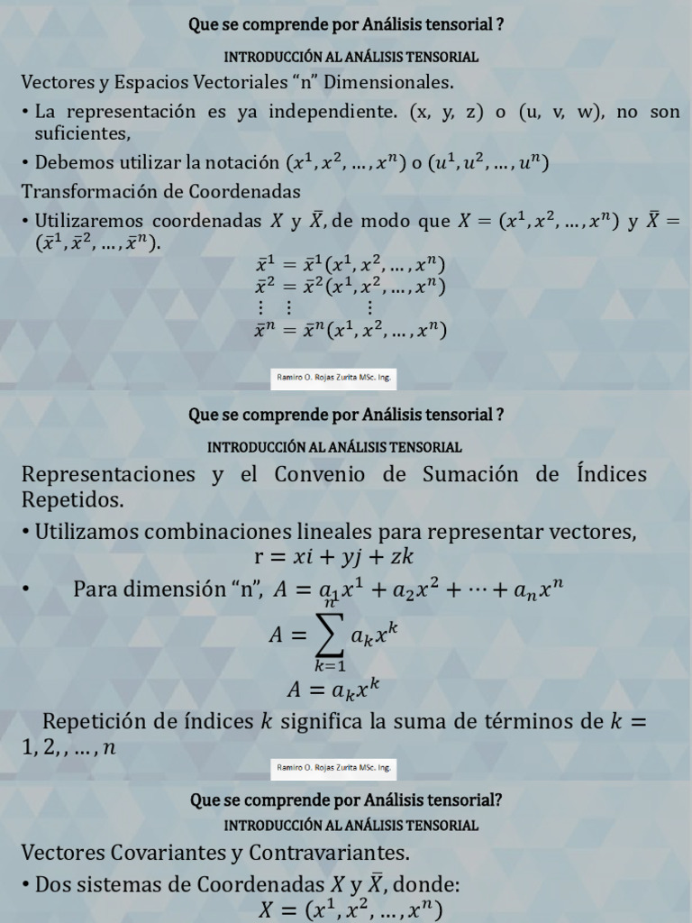 Introducción al Análisis Tensorial | PDF | Tensor | Espacio vectorial