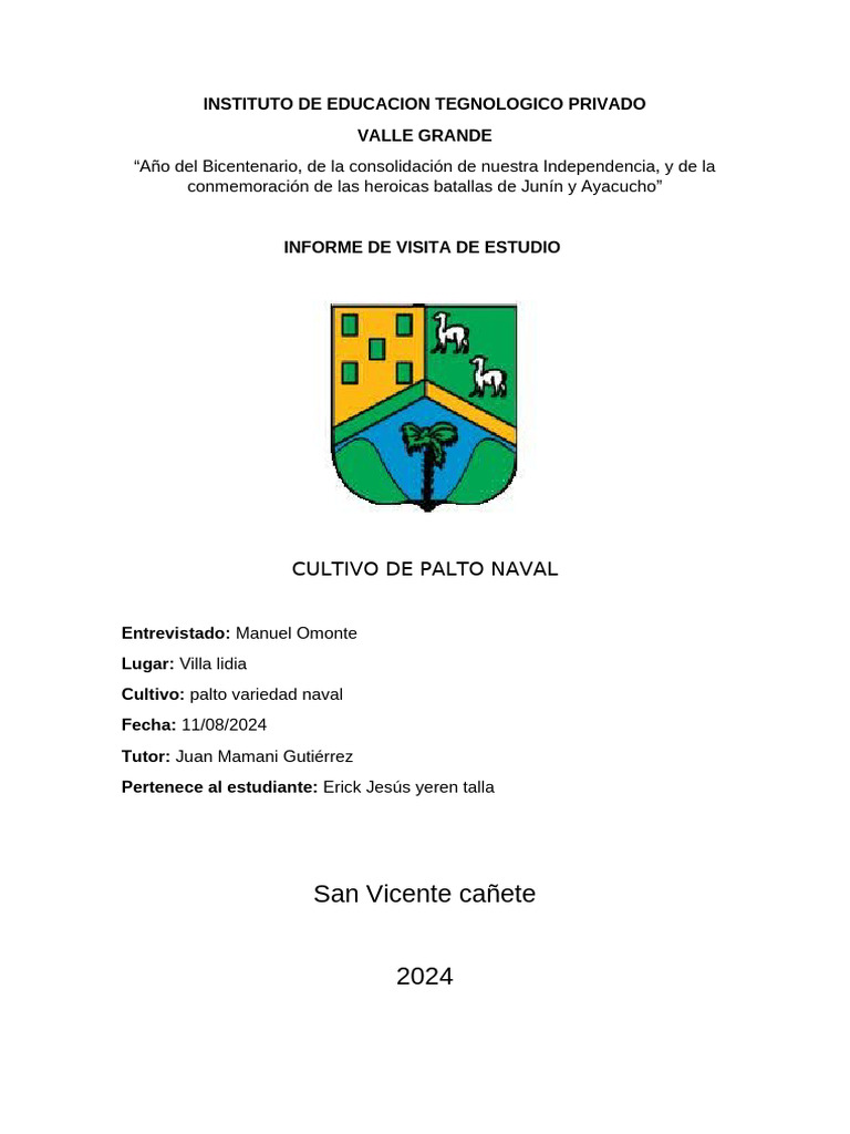 Visista de Estudio Palta Naval | PDF | Aguacate | Riego