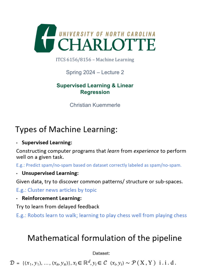 2 SupervisedLearning LinearRegression | PDF | Machine Learning | Statistical Classification