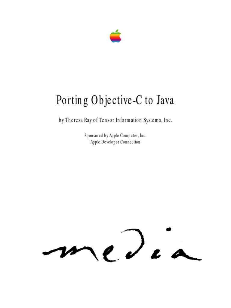 Porting Objective C To Java By Theresa Ray Of Tensor Information Systems Inc Pdf Objective