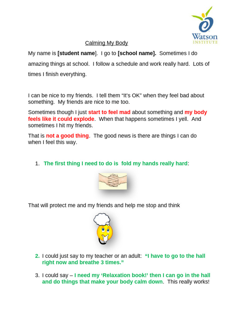 Calming My Body | PDF