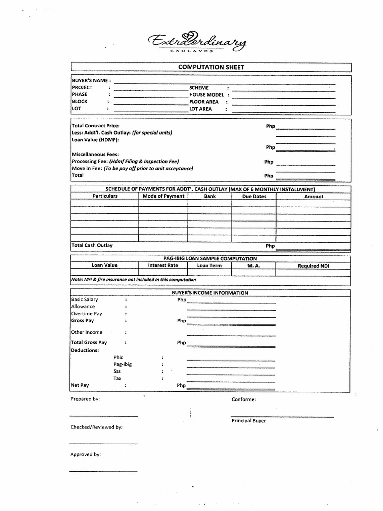 computation-sheet | PDF