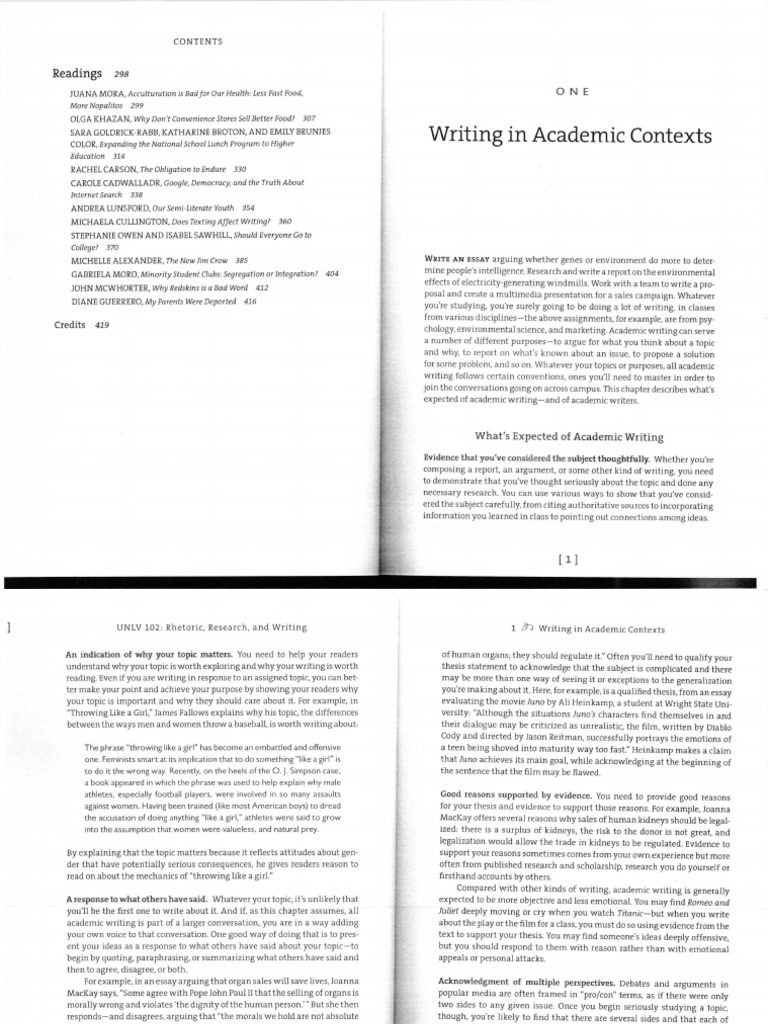 Chapter 1 - Writing in Academic Contexts | PDF | Essays | Writing