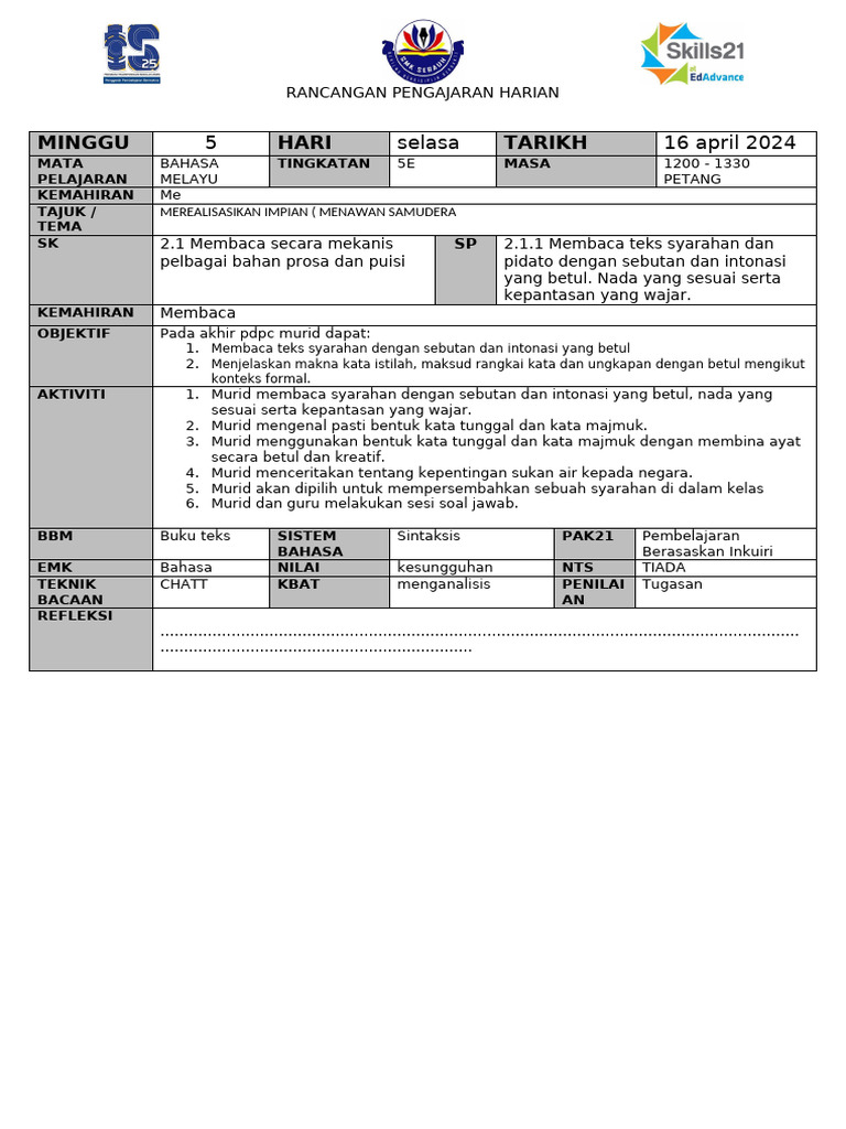 RPH BM 2024 2025 | PDF