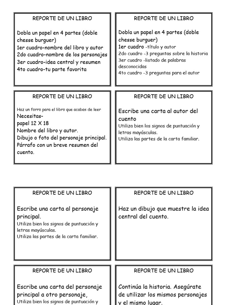 Actividades Creativas para Reportes de Libros | PDF | Ficción general