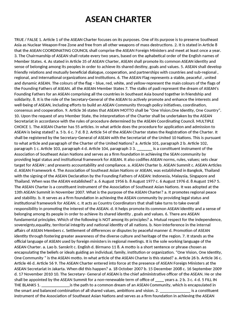 Asean Quiz Pointers | PDF | Angkor
