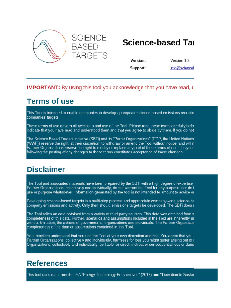 Sbti Tool Pdf International Energy Agency Climate Change Mitigation