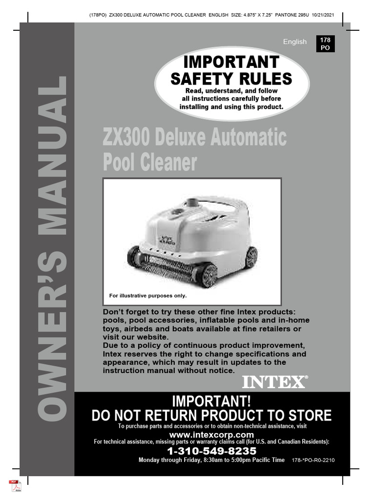 Intex ZX300 User Manual | PDF | Filtration | Pump