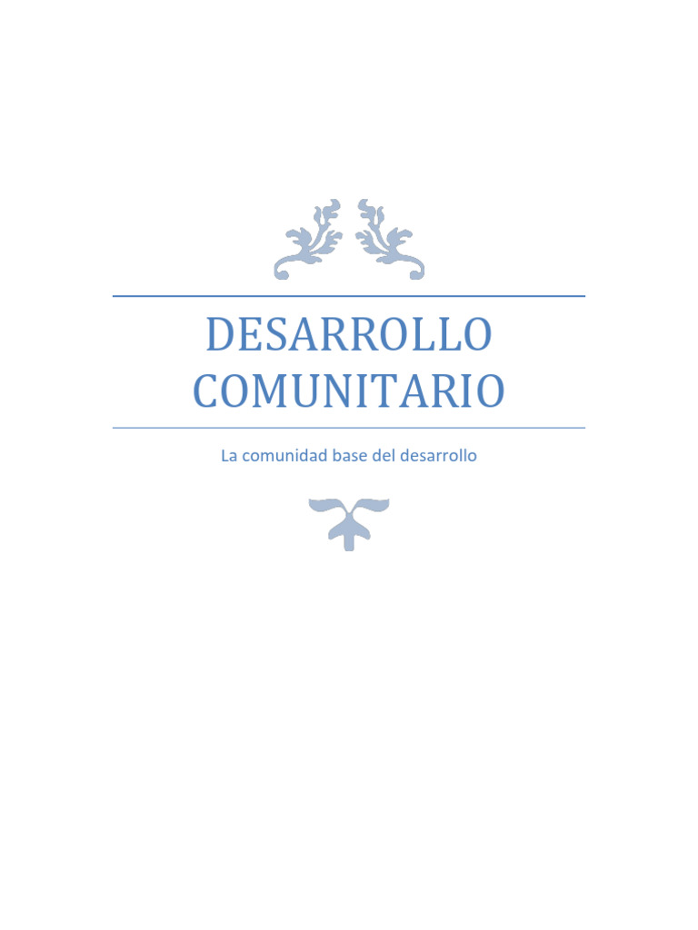 Desarrollo Comunitario | PDF | Comunidad | Trabajo Social