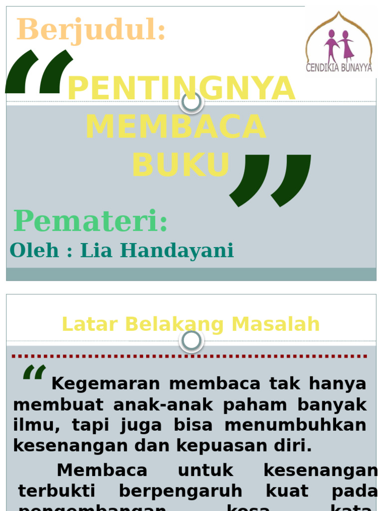 Pentingnya Membaca Buku | PDF