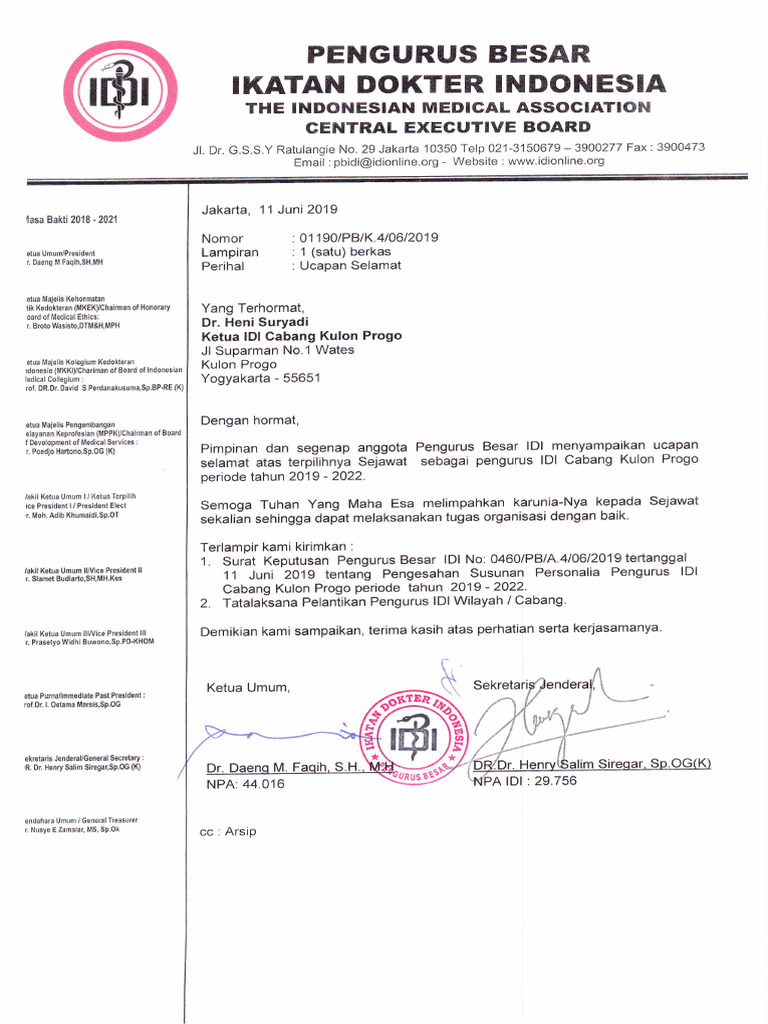 Sk-Pengurus-Idi-Cabang-Kulon-Progo-20192021-194-Kulon Progo | PDF ...