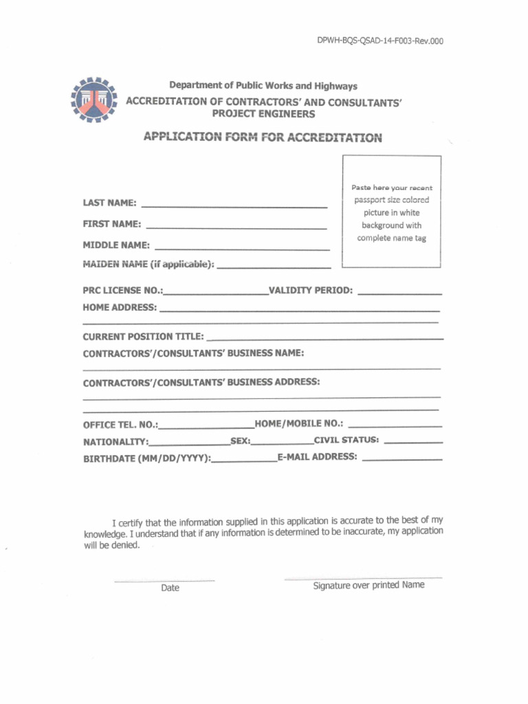 DWPH Application From For Accreditation | PDF