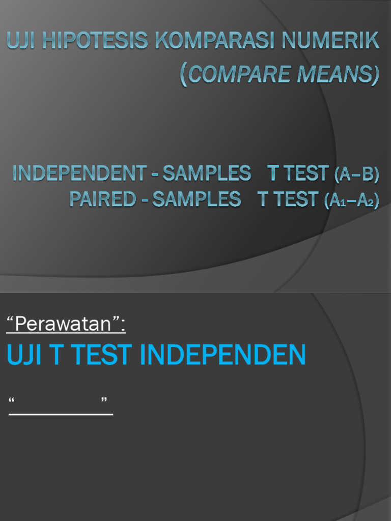 Uji hipotesis unpaired dan paired t test | PDF