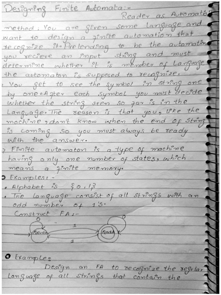 Designing Finite Automata And Deterministic Finite Automata Pdf