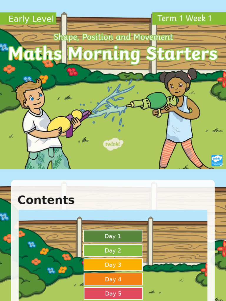 Maths Morning Starters Early Level Term 1 Week 1 Powerpoint | PDF ...