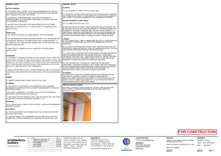 A03 - Rev - GENERAL NOTES | PDF | Plumbing | Wall