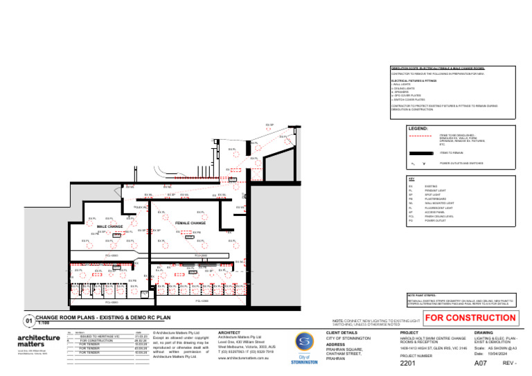 A07 - Rev - LIGHTING & ELEC. PLAN - EXIST & DEMOLITION | PDF