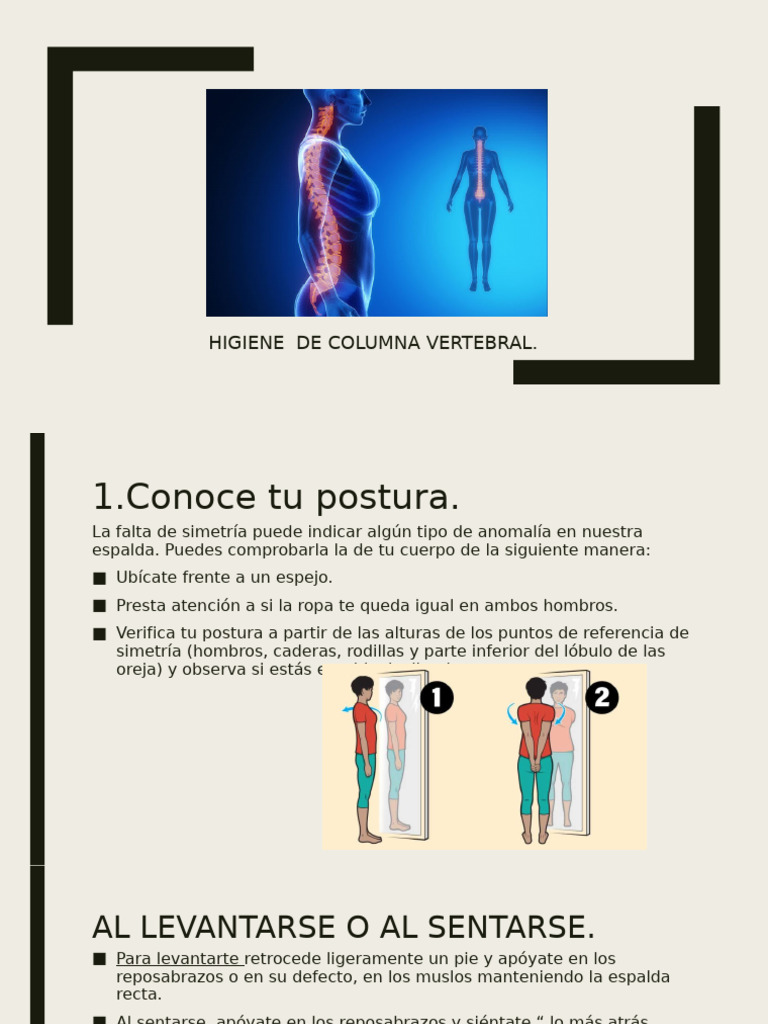 HIGIENE DE COLUMNA | PDF | Rodilla | La columna vertebral