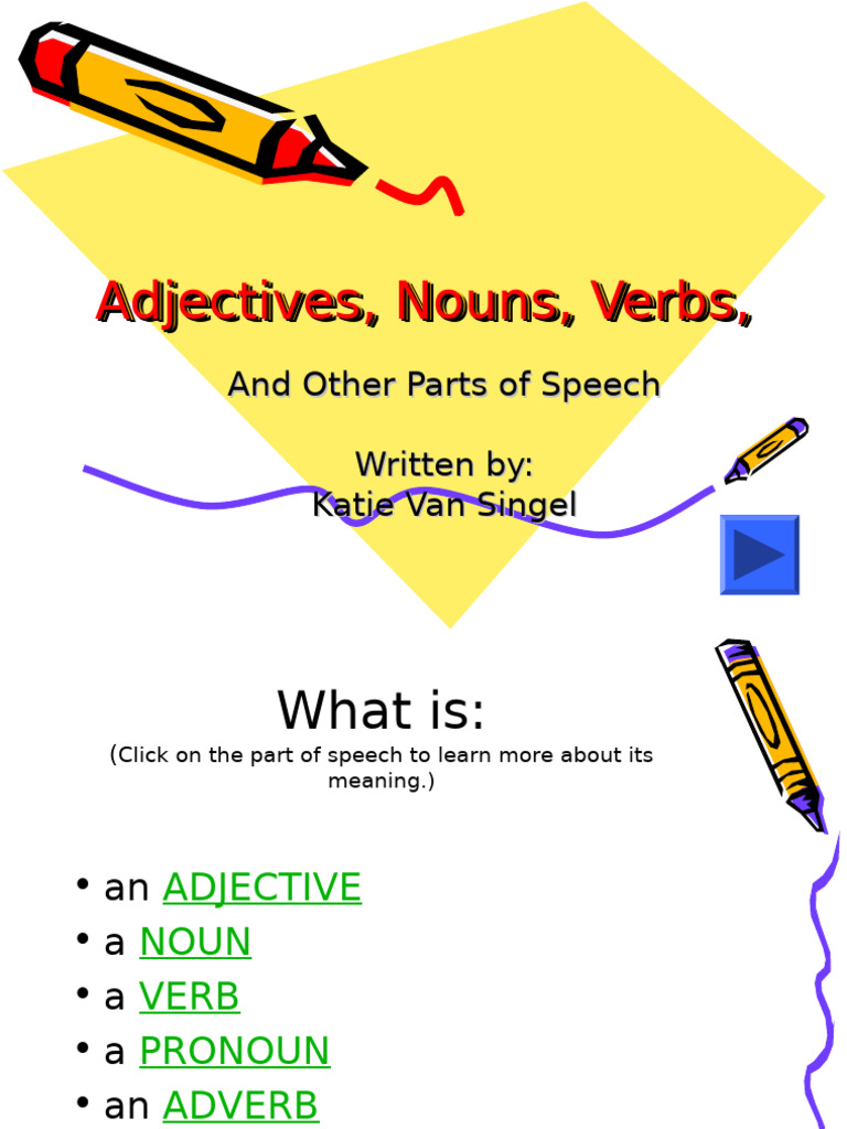 Adjectivesnounsverbs 090616193127 Phpapp02 | PDF | Part Of Speech | Verb