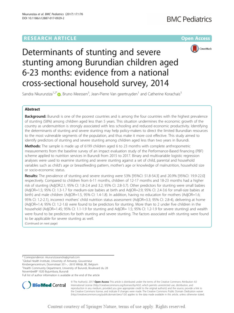 Determinants_of_stunting_and_severe_stunting_among | PDF | Malnutrition Determinants_of_stunting_and_severe_stunting_among | PDF | Malnutrition