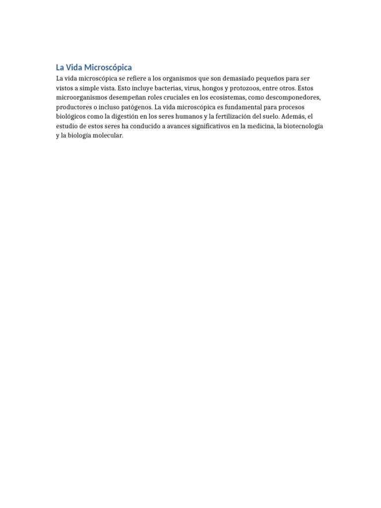La Vida Microscópica | PDF | Ciencia y matemáticas