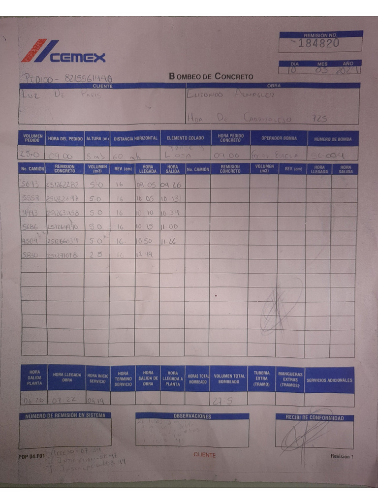 Requisicion Concreto 10052024 | PDF