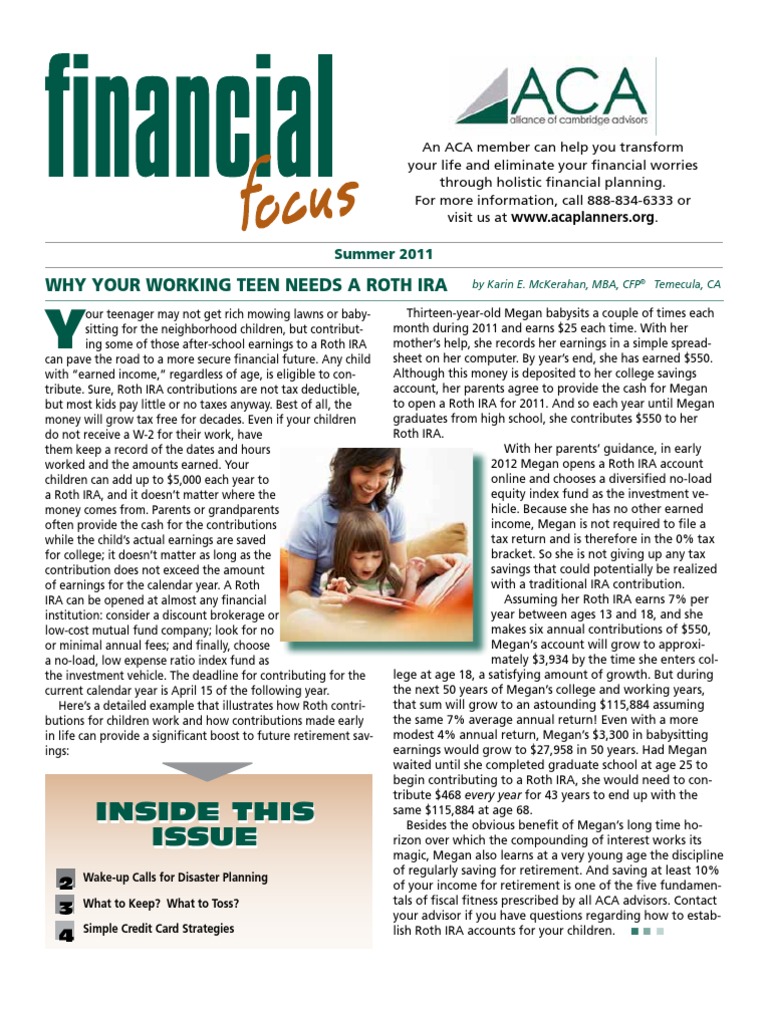 Financial Focus Newsletter - Summer 2011 Issue | PDF | Debt | Credit ...