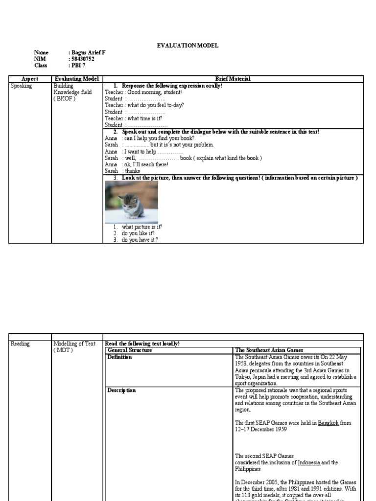 Evaluation Model | PDF