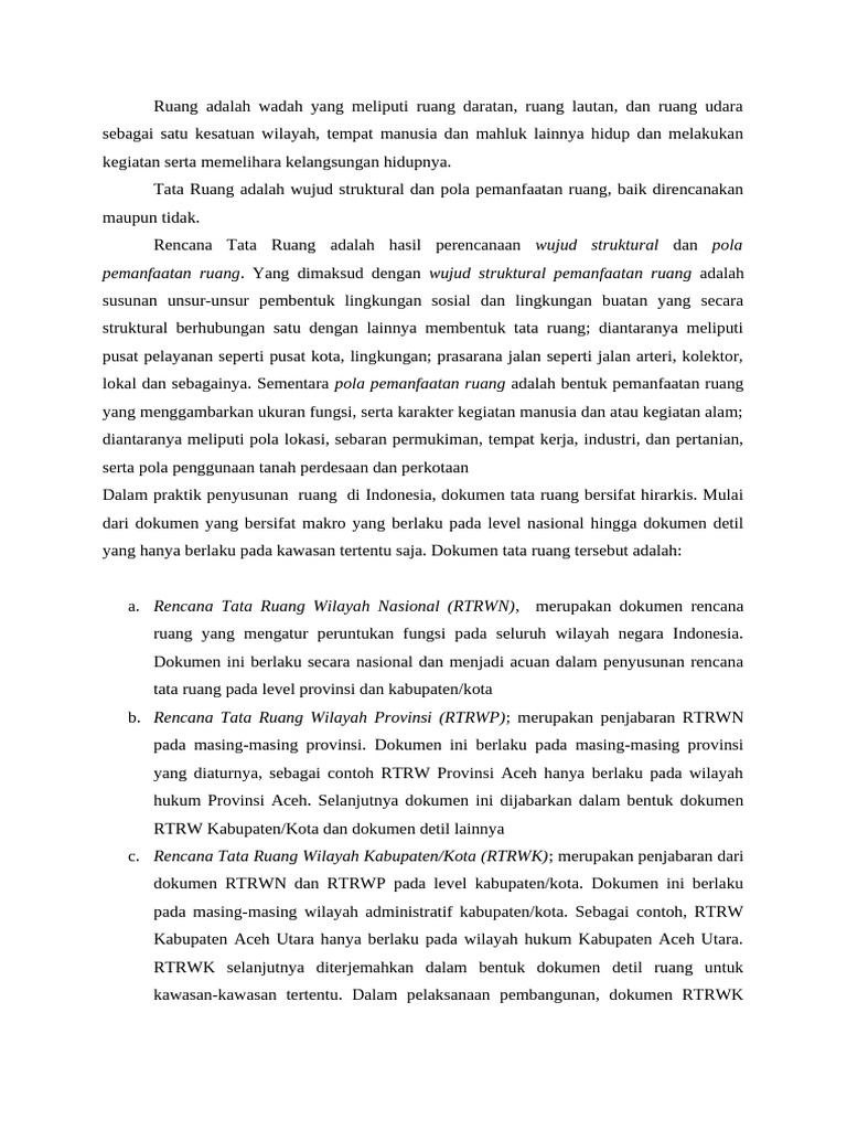 Struktur Pola Ruang | PDF